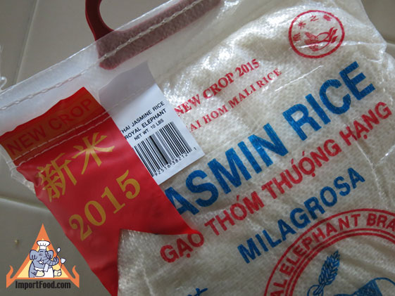 Thai Jasmine rice, 10 lb bag, available online from ImportFood.com