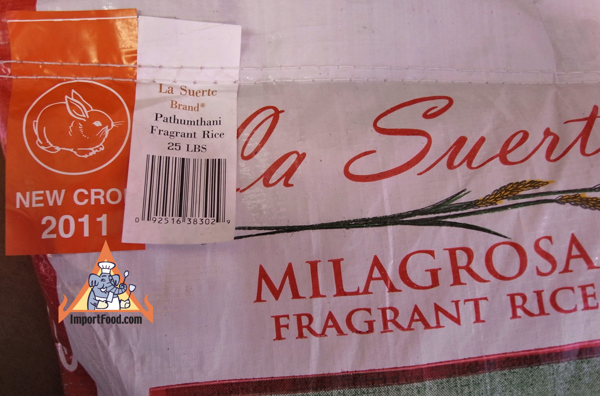 Thai Jasmine rice, 10 lb bag, available online from ImportFood.com